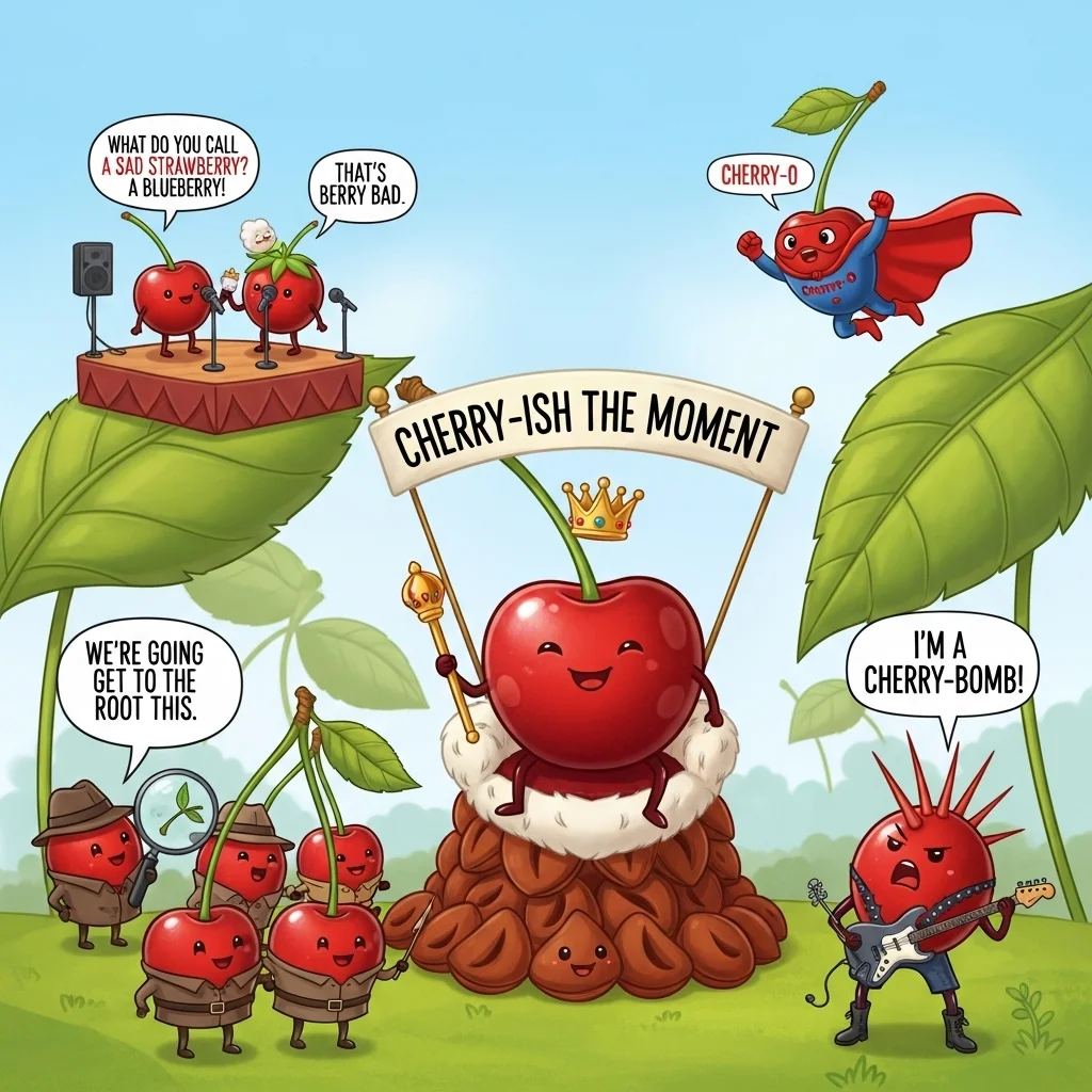 310+ Funny Cherry Puns That Top Off Your Day with Laughter 🍒 - Punsplace